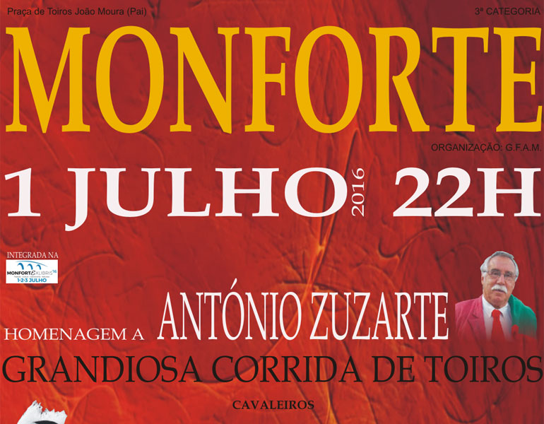 Corrida de homenagem a António Zuzarte em Monforte - Sol e Sombra